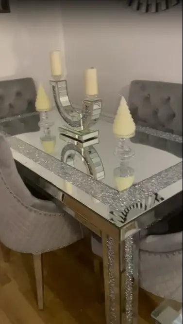 Mirrored Crystal Dining Table - TARLEE